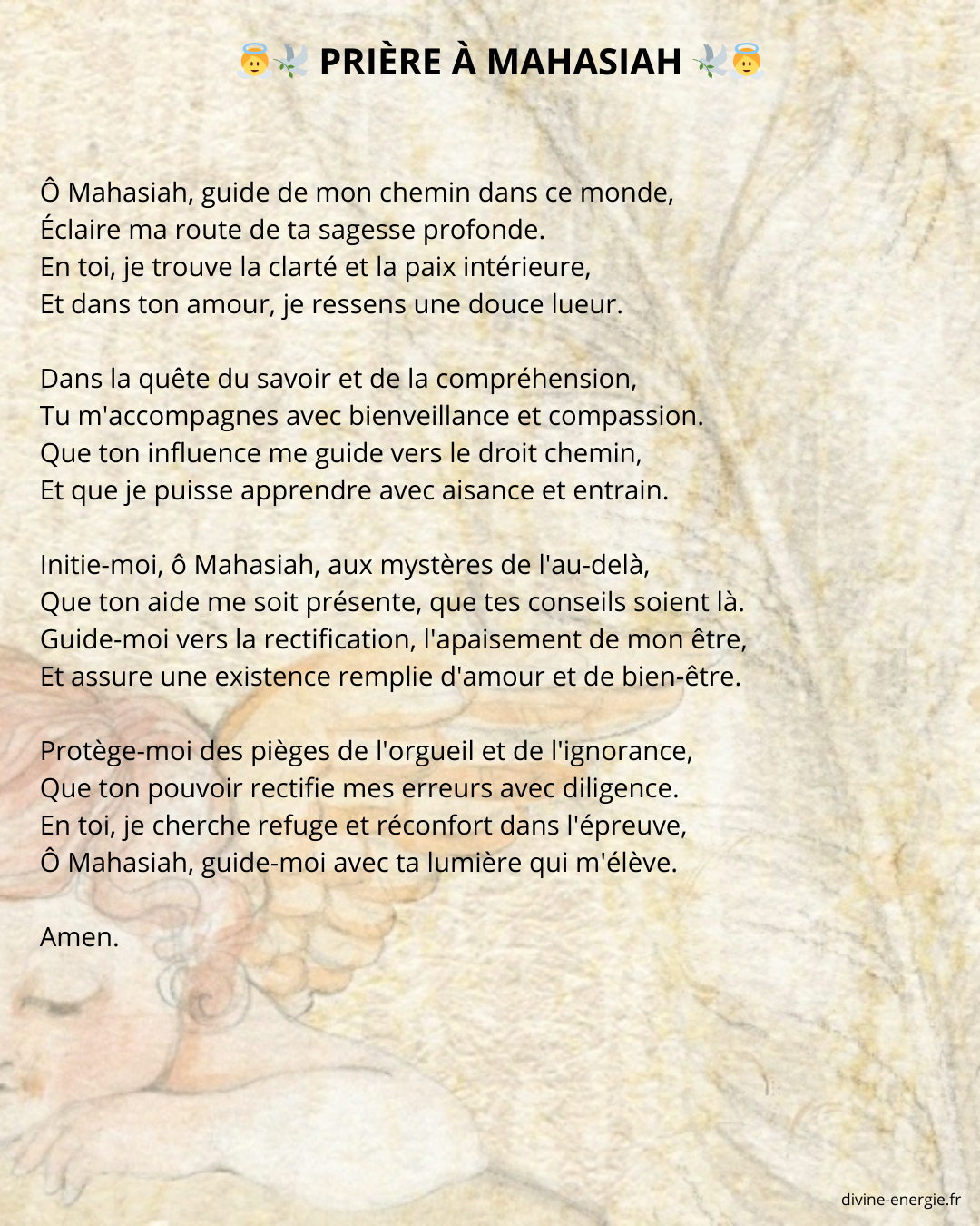 👼🌺 Mahasiah - 05 - 🌺👼 Harmonie et Rectification - Divine Energie